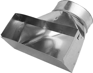 GRAY METAL 113R-12X4X8 Gray Metal Register Boot 90 deg 4 in x 12 in x ...