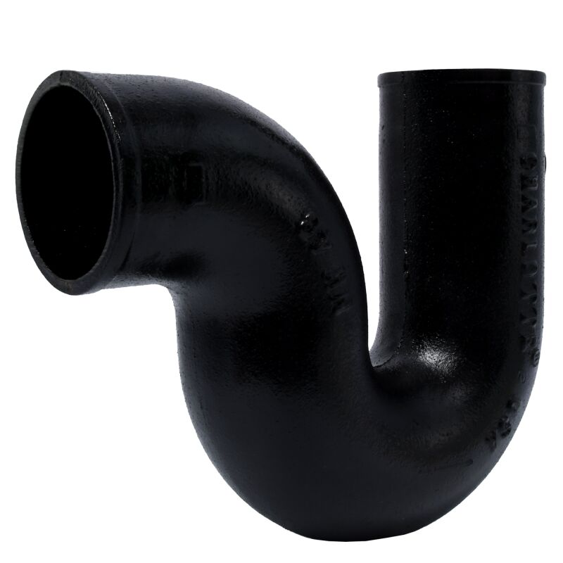 Charlotte Pipe NH-43 4" Cast Iron No Hub P Trap w/ 12 Tap In Heel ...