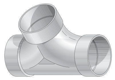 NDS 417P 4 Inch Hub x Hub x Hub White PVC Solvent Weld Sewer and Drain ...