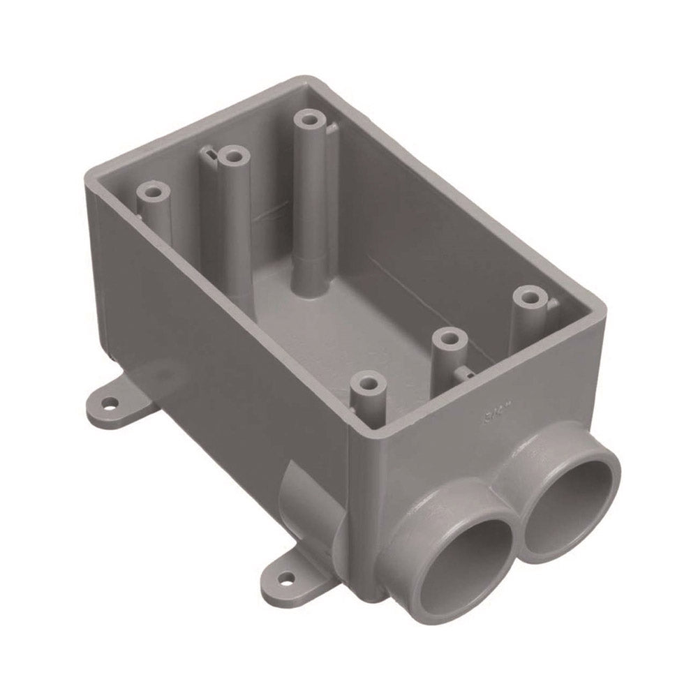 TRUE VALUE E982EFN-CTN Electrical PVC FSS Exposed Box- 3/4 Hubs, Single ...