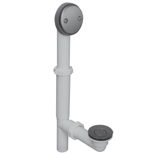 Watco 550-PP-PVC-CP Model 550 24 in. Plastic Push-Pull Drain in Chrome ...