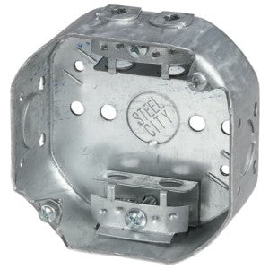 Steel City 54151-A 4 Inch 15.8cu.in Steel Octagon Box with 1/2 Inch Kn ...
