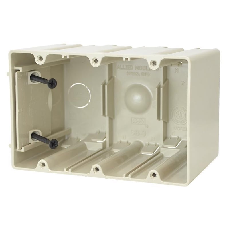 Allied Moulded Products SB-3 3 Gang Adjustable Electrical Box New/Old ...