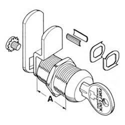 Fort Lock MFW23118BKA217 Cam Lock, Single Bitted, Multi-Function, Keyed ...