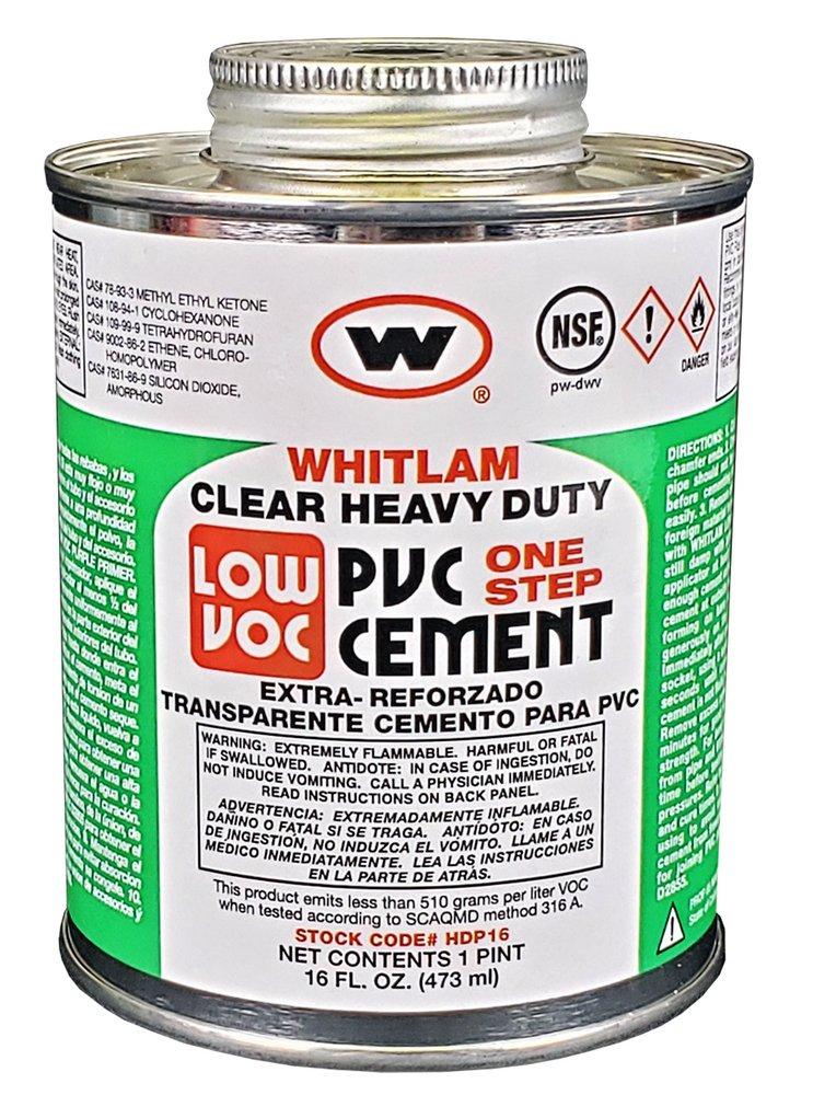Whitlam HDP16 16 oz Fast Set Plastic Clear Pipe Cement – Voomi Supply