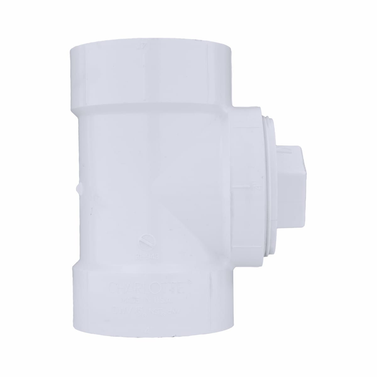 Charlotte Pipe 03542 4 Cleanout Tee (w/Plug) - Hub x Hub x FIP - PVC D ...