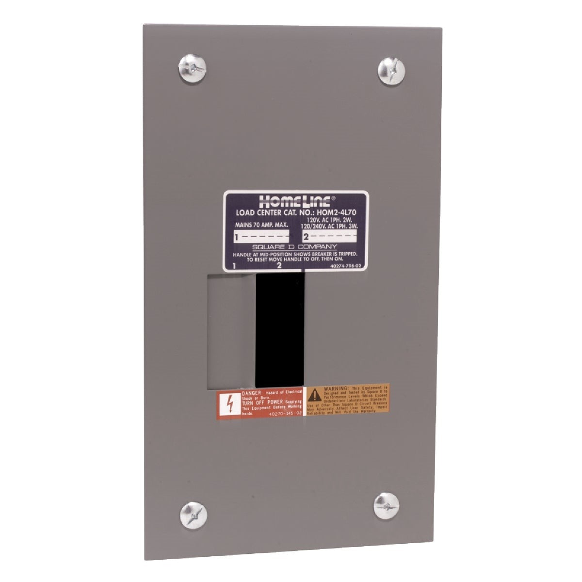Square D HOM24L70FCP Homeline 70A 2-Space 4-Circuit Indoor Main Lug Fl ...