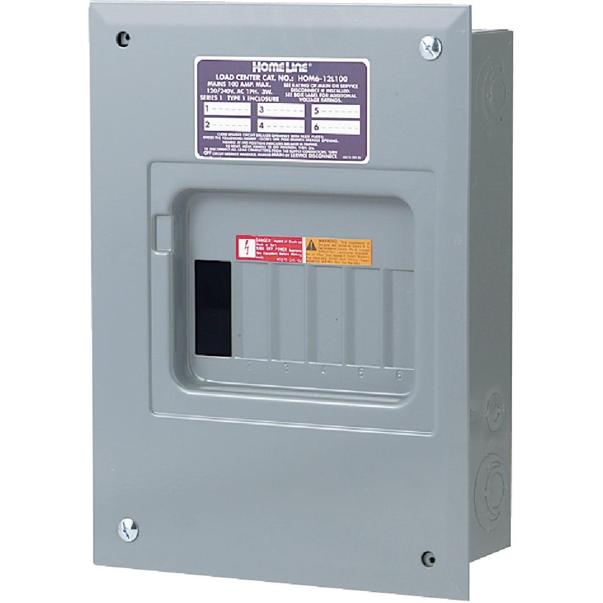Square D HOM612L100FCP Homeline 100A 6-Space 12-Circuit Indoor Main Lu ...