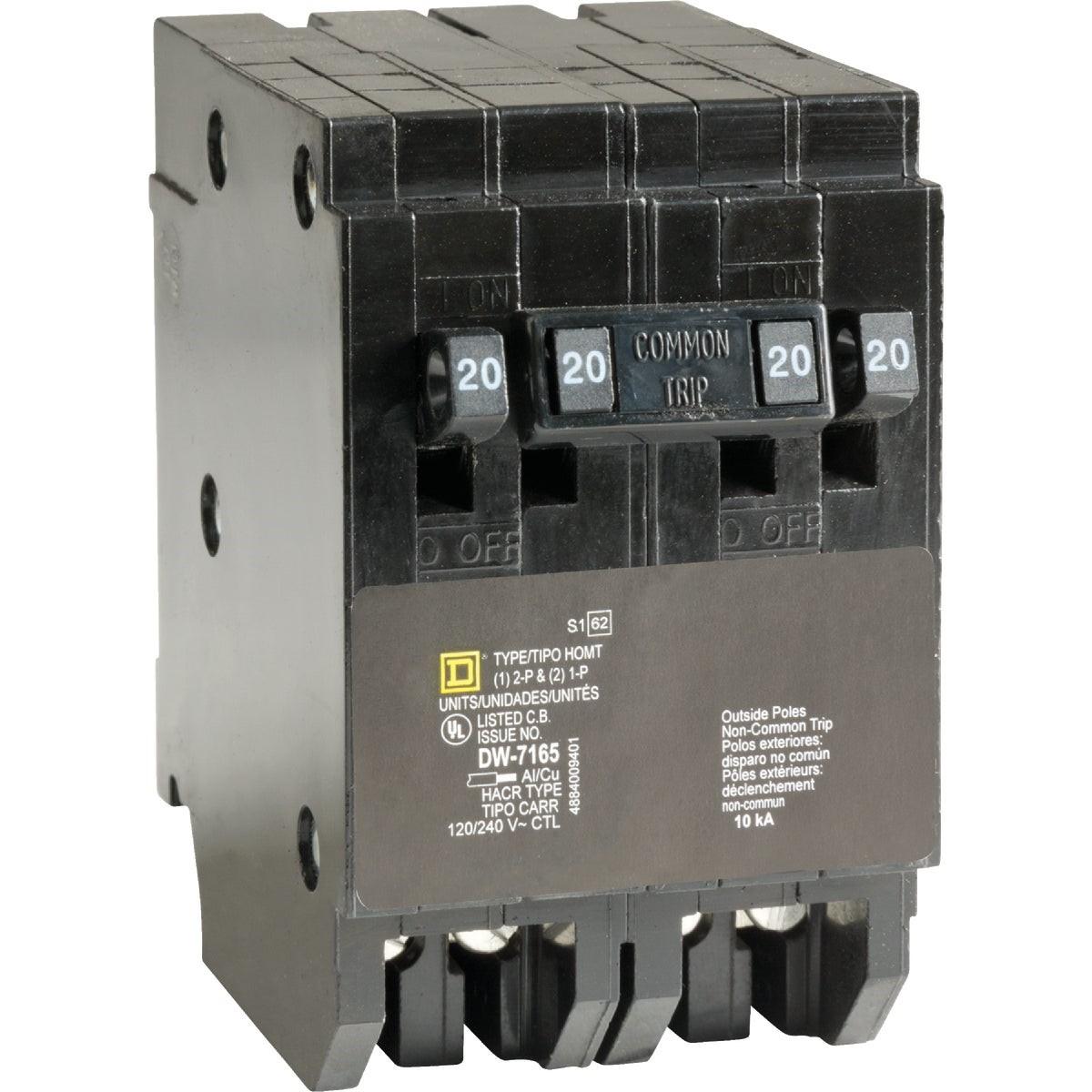 Square D HOMT2020220CP Homeline 20A/20A/20A Double-Pole Standard Trip ...