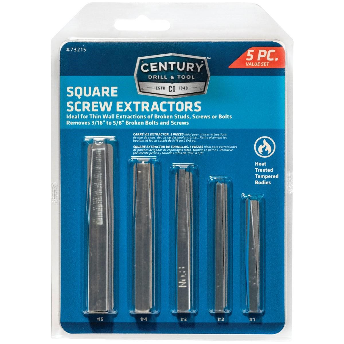 Century Drill Tool 73215 Square Flute Screw Extractor (5-Piece) – Voomi ...
