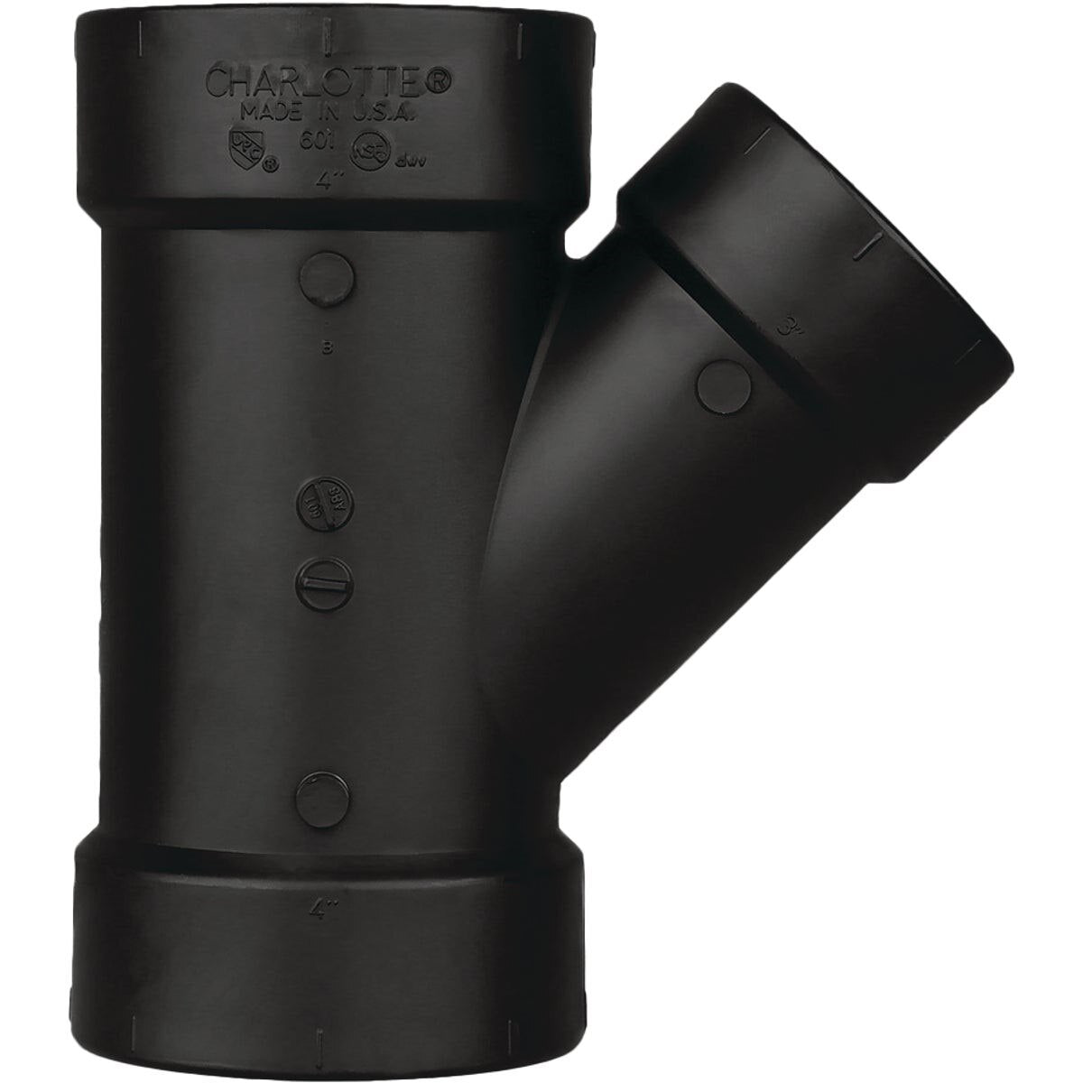 Charlotte Pipe ABS006011000HA Hub x Hub x Hub Reducing ABS Wye – Voomi ...