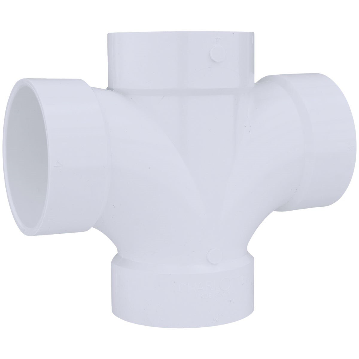 Charlotte Pipe PVC004281200HA 4 In. Double Sanitary DWV PVC Tee – Voomi ...