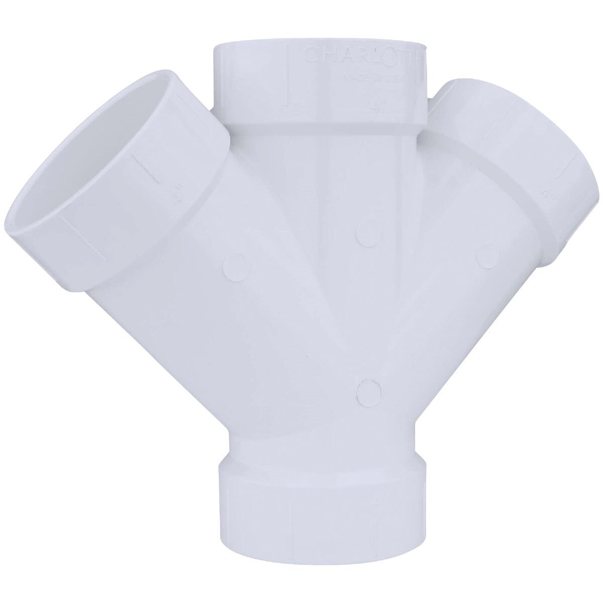 Charlotte Pipe PVC006111200HA 4 In. Schedule 40 DWV PVC Double Wye ...