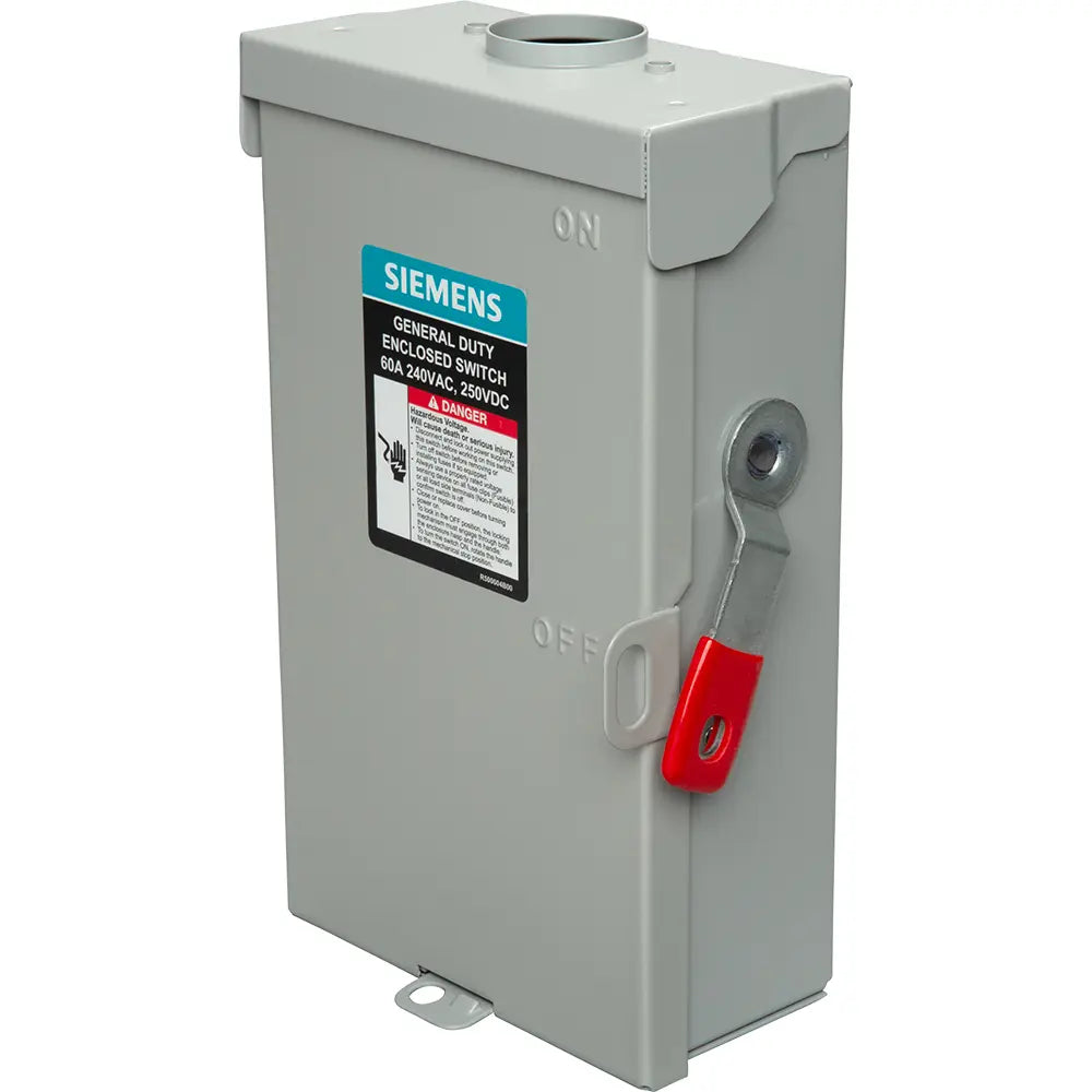 Siemens GF222NRA 60A Series A Double-Break Enclosed Safety Switch, 2-P ...