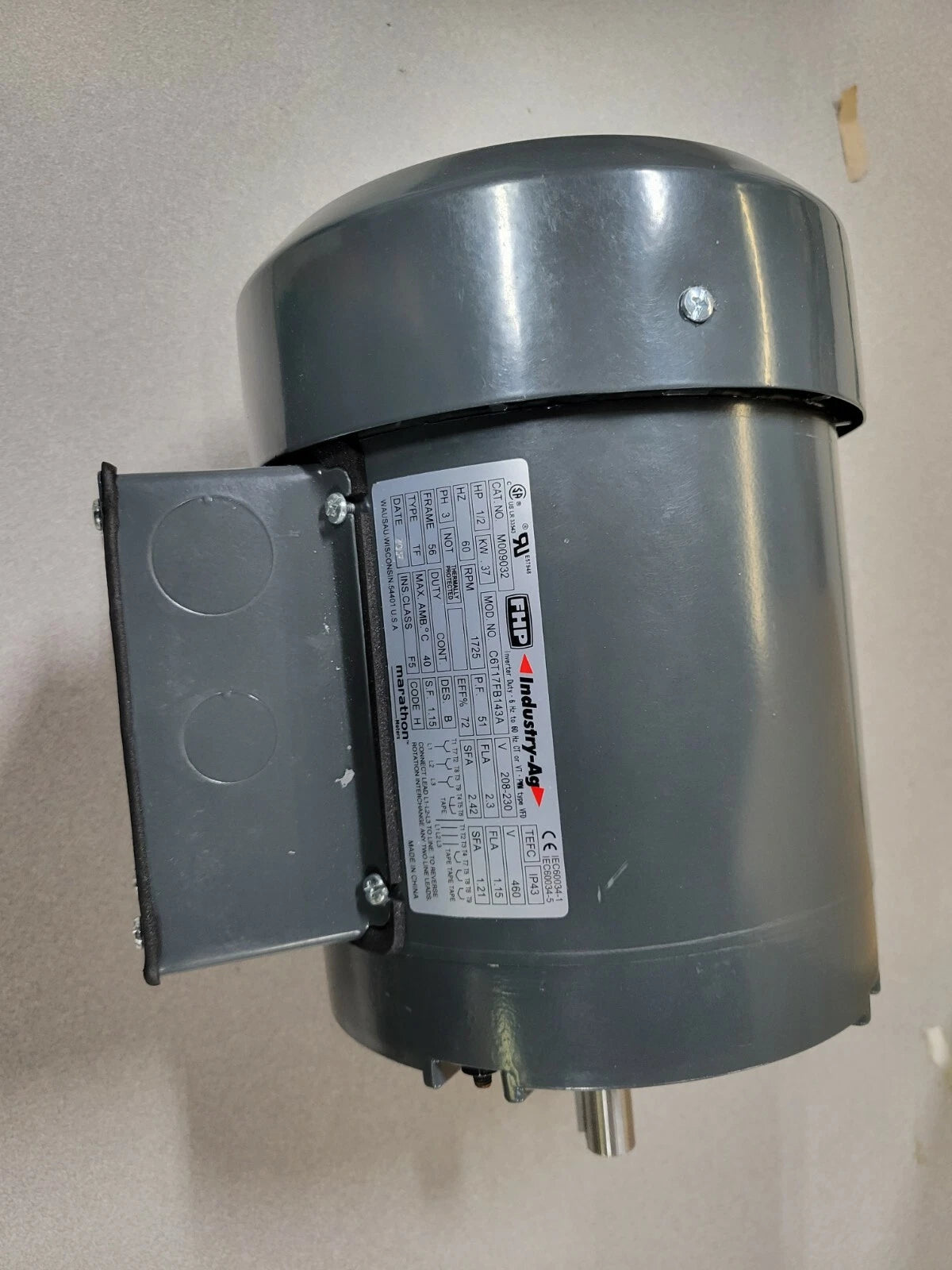 Marathon Motors M009032 Electric Motor 1800 RPM 56C Frame – Voomi Supply