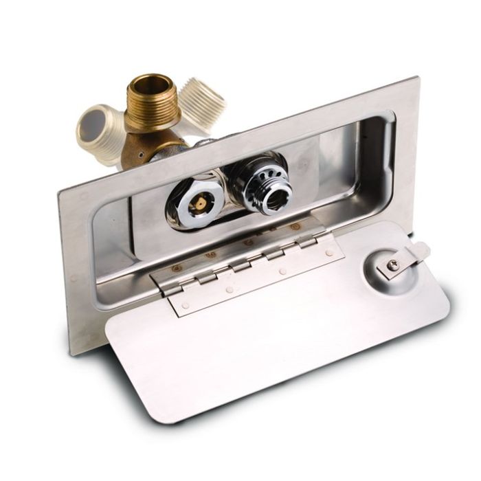 JAY R SMITH 5518 Narrow Wall Warm Climate Hydrant Box with Concealed H ...