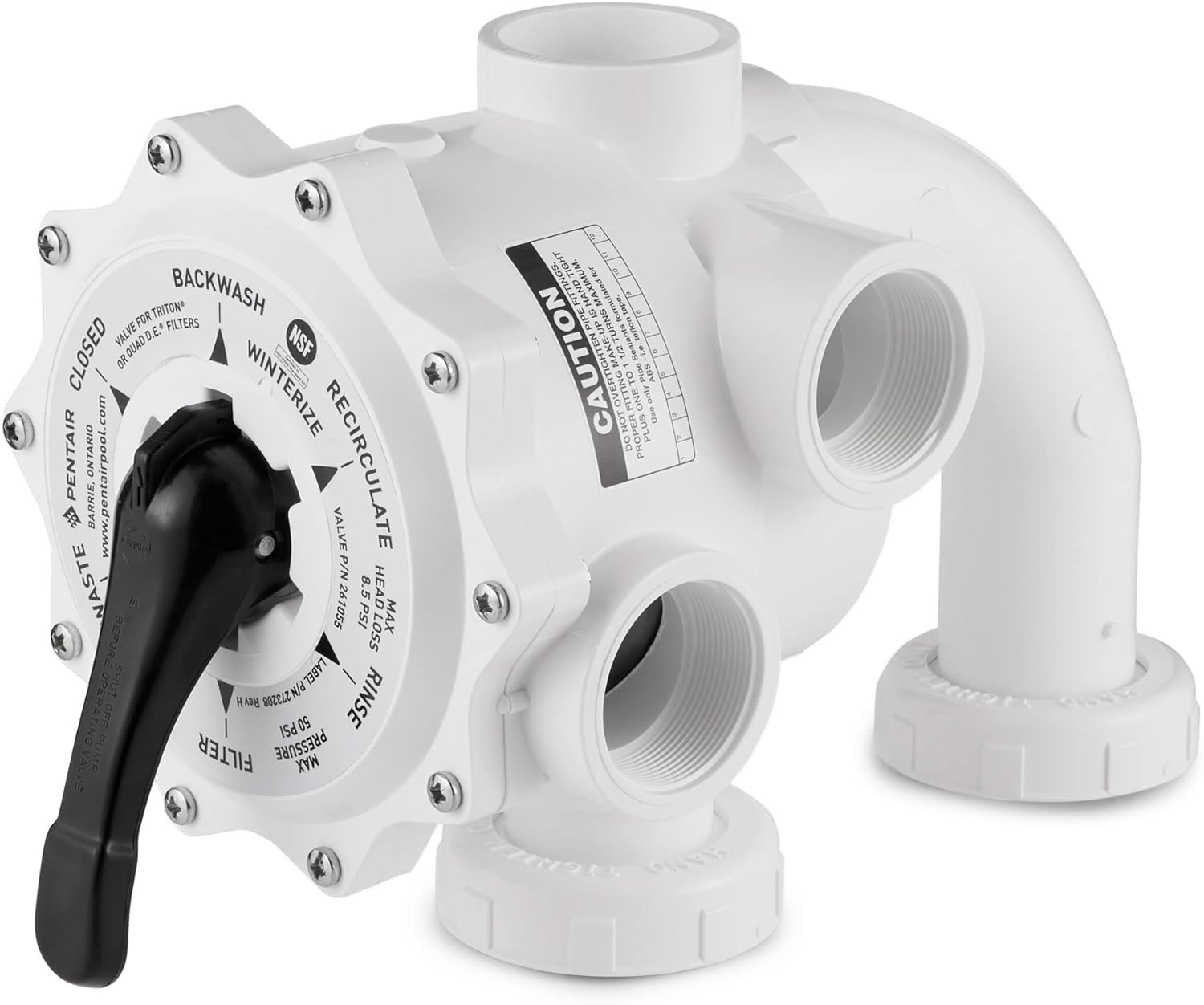 Pentair 261055 Multiport Valve for Triton And Quad D.E. Filters, 2 Inch ...