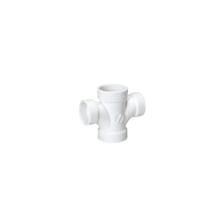 MUEL 05820 PVC DWV Reducing Double Sanitary Tee 3 x 3 x 2 x 2 Inch ...