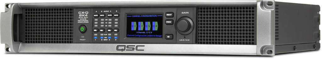 QSC CX-Q8K4 Q-SYS 4-Channel Network Amplifier with Mic/Line Inputs ...