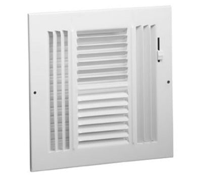 HART & COOLEY 6841010W 10 x 10 in. 4-Way Sidewall/Ceiling Register with ...