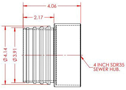 NAPCO P674 Pipe Adapter Fitting 4 SDR 35 Corrugated Spigot x Solvent ...