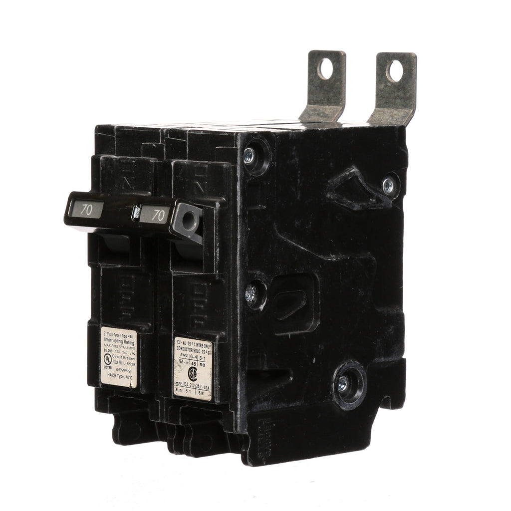 Siemens B270HH 2-Pole 70 Amp 120/240 VAC 65 kA Bolt-On Molded Case ...